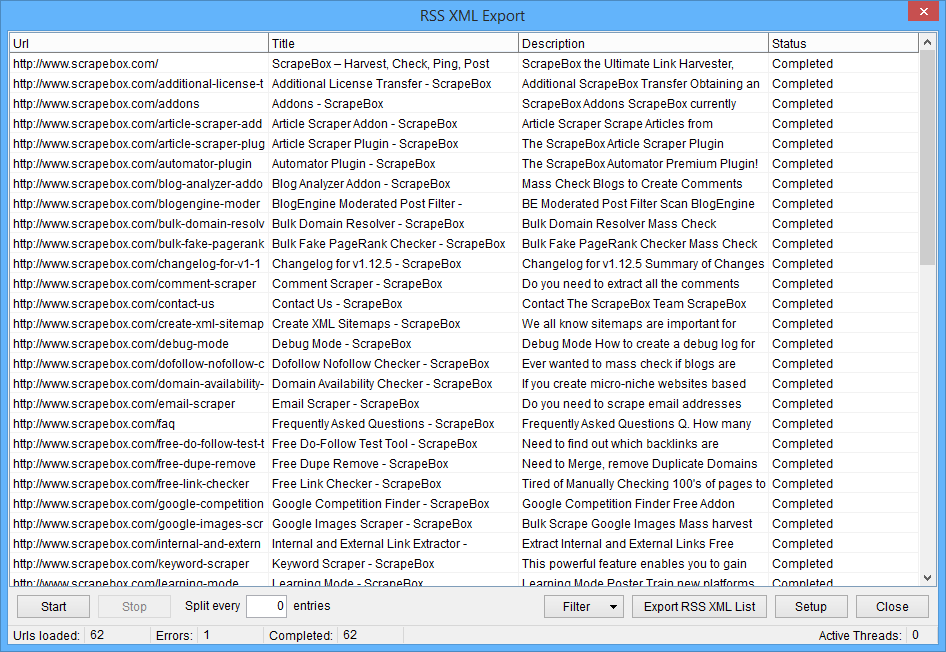 RSS XML Feed Creator ScrapeBox